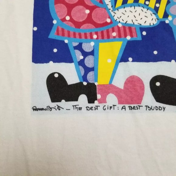 Vintage | Shirts | Vintage 9s Romero Britto Best Buddies Art T Shirt ...